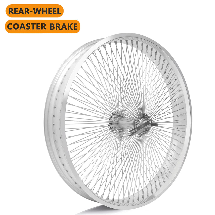 Micargi 29"X3"X13GX140H Aluminum Polish Fat Rims Wheel Set